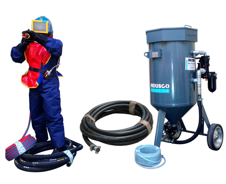 COMPLETE remote controlled sand blasting package 200L | SAND BLASTING ...