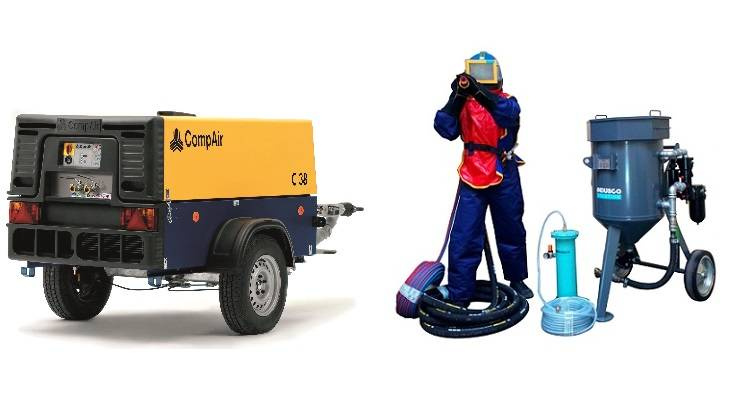 Compressor CompAir C38 and ECONOMIC blasting package 100L | BALSTERS ...